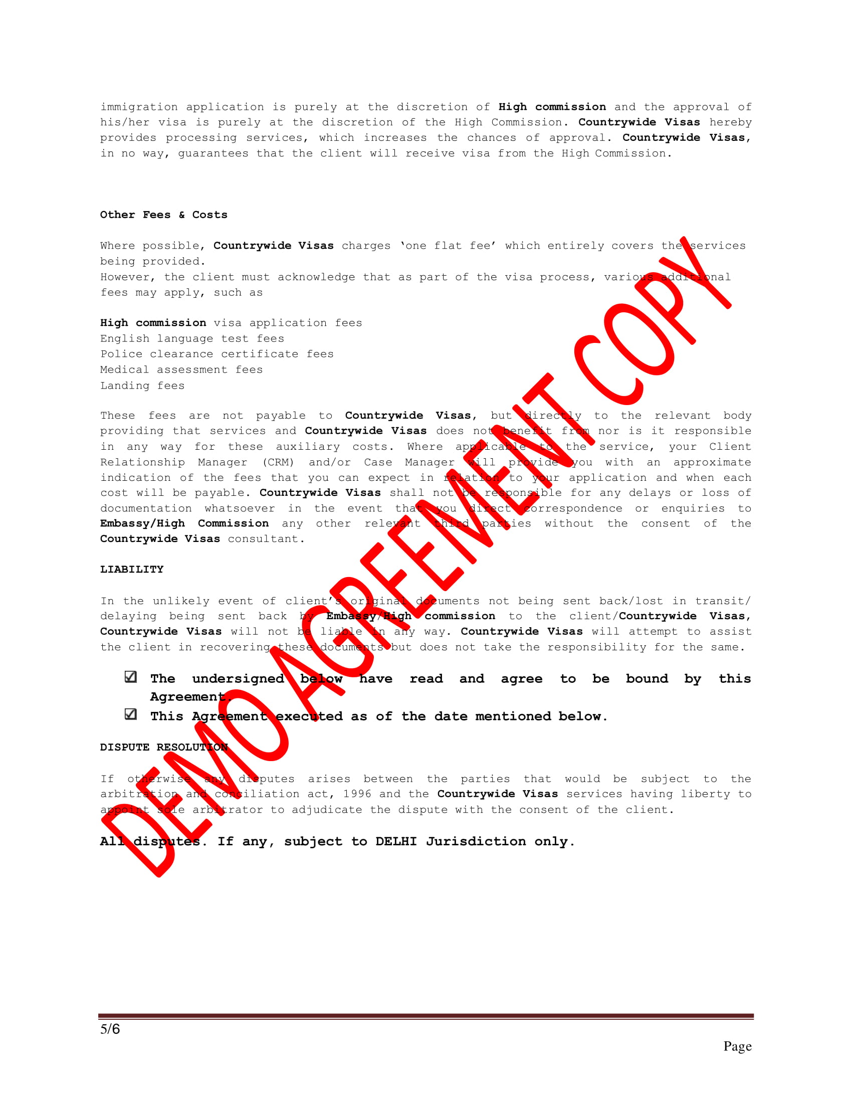 Demo Agreement Copy – Countrywide Visas – Countrywide Visas | Best Immigration Consultants for ...